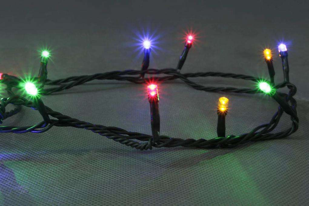 Vnitřní vánoční LED řetěz, různobarevná, 2m, 20 LED, na baterie