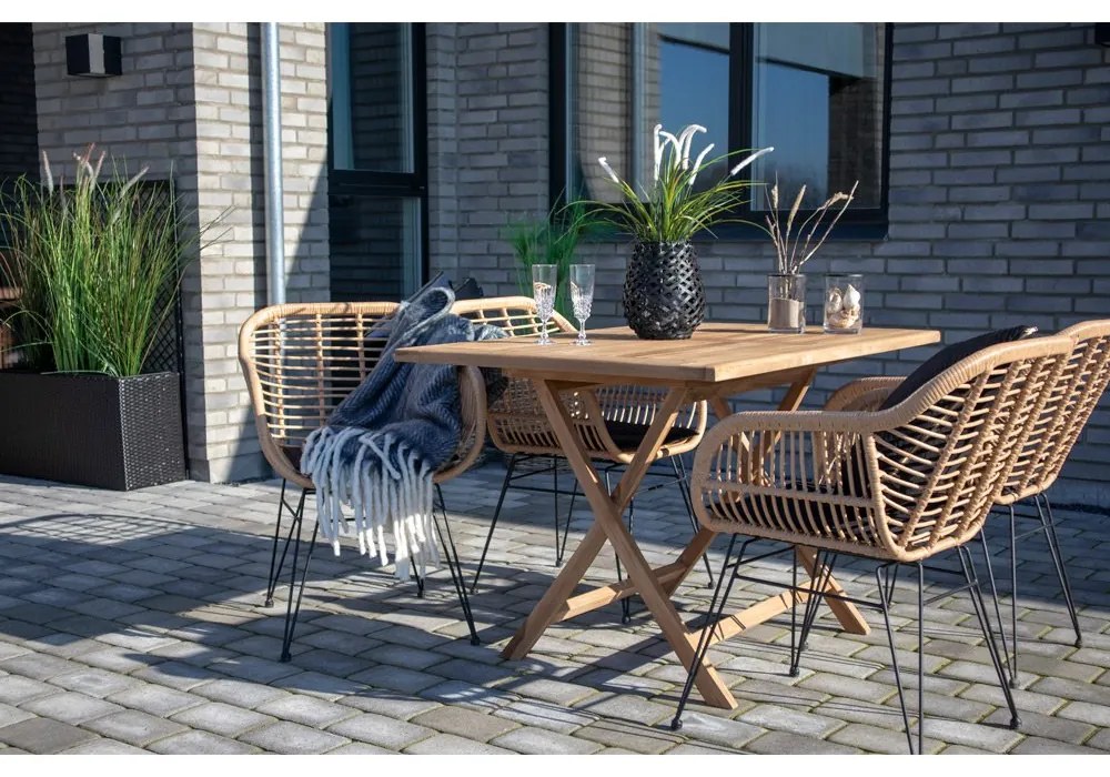 House Nordic Jídelní stůl z teakového dřeva, přírodní, 120x80x75 cm