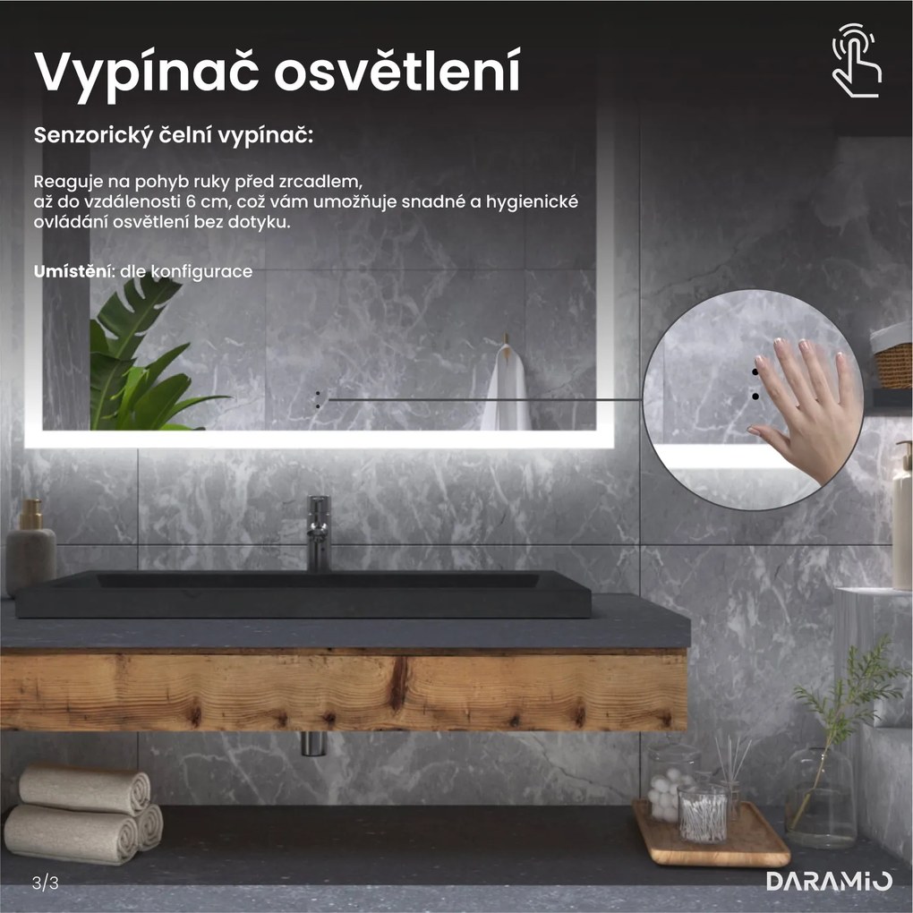 Zrcadlo do koupelny s LED osvětlením F4