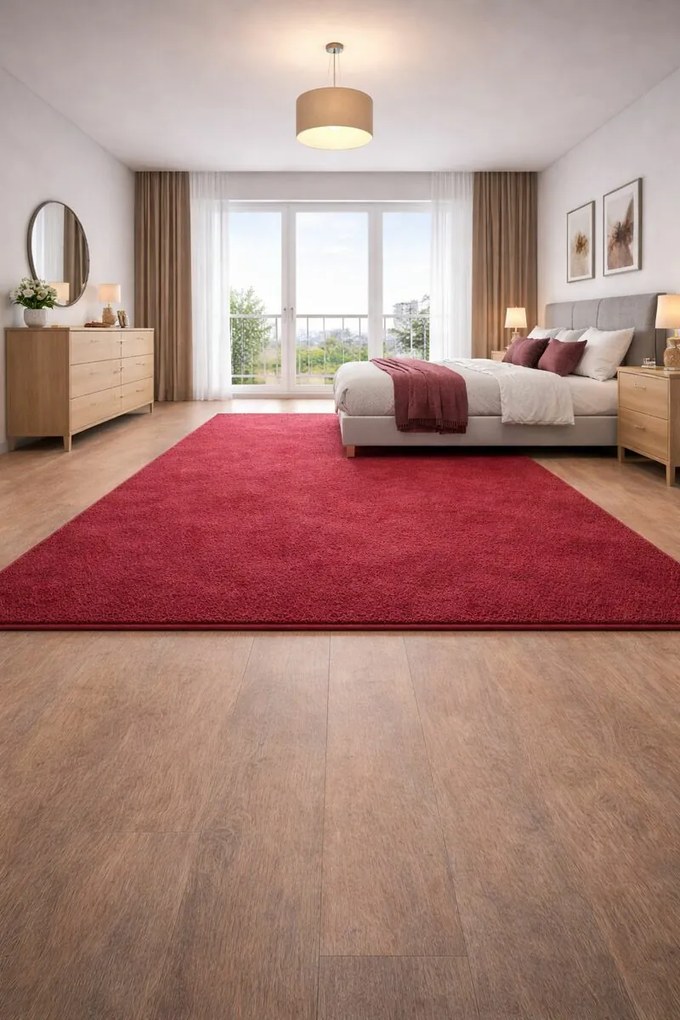 Vopi, Kusový koberec Eton vínově červený, 57x120, červená, chodba / předsíň