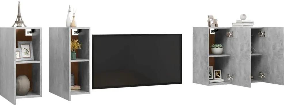 vidaXL TV skříňky 4 ks 30,5 x 30 x 60 cm kompozitní dřevo [3079160] Barva: kouřový dub