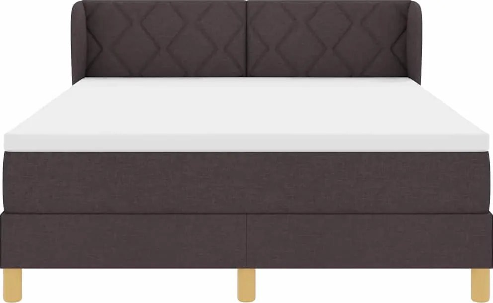 Postel s boxspringem s čelo Tmavě hnědá 160 x 200 cm textil 3340286