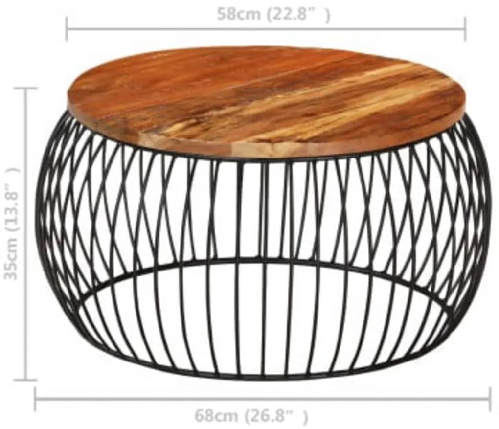 Konferenční stolek Ø 68 cm masivní recyklované dřevo - Default Title