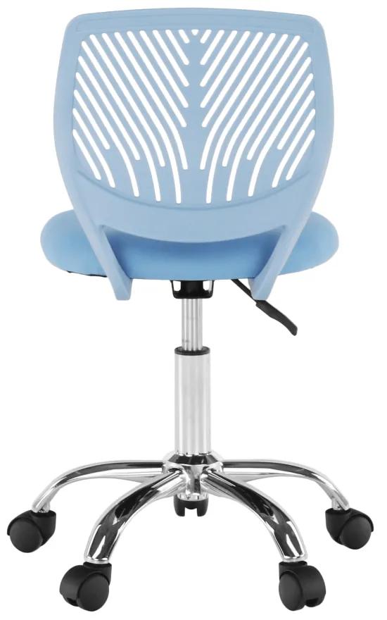 Dětská otočná židle SELVA síťovaná látka a plast modrý, chrom