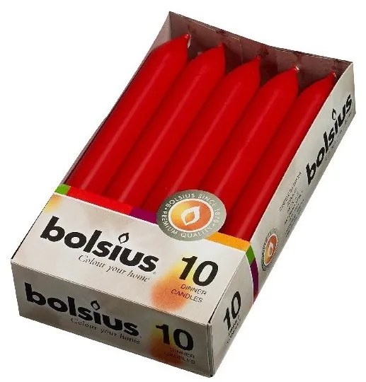 Bolsius Domácí 10ks 20x170 červené svíčky RAL