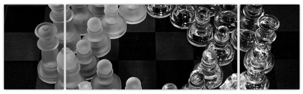 Obraz - černobílé šachy (170x50 cm)
