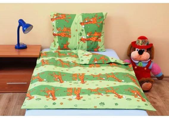 Brotex Povlečení dětské bavlna velká postel Žirafa zelená, Výběr zapínání:, Varianta  zipový uzávěr 8594570053921