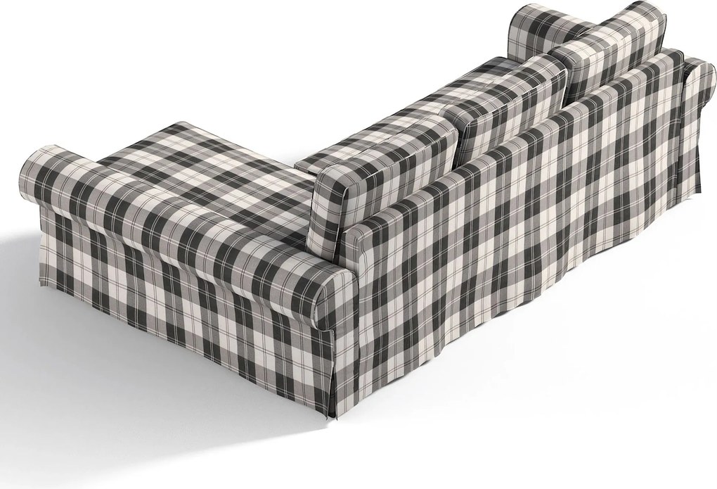 Potah na pohovku IKEA Backabro rozkládací se šezlongem barva černá látka pletený vzor, vzorované