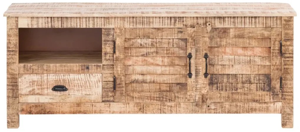furniture-nabytek.cz - Masivní TV stolek Carino z mangového dřeva, lakovaný, přírodní barva – 150×50×60 cm