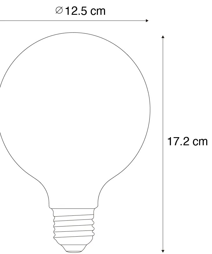 Sada 5 ks Chytré stmívatelné LED žárovky E27 G125 čiré 7W 806lm 2700-6500K