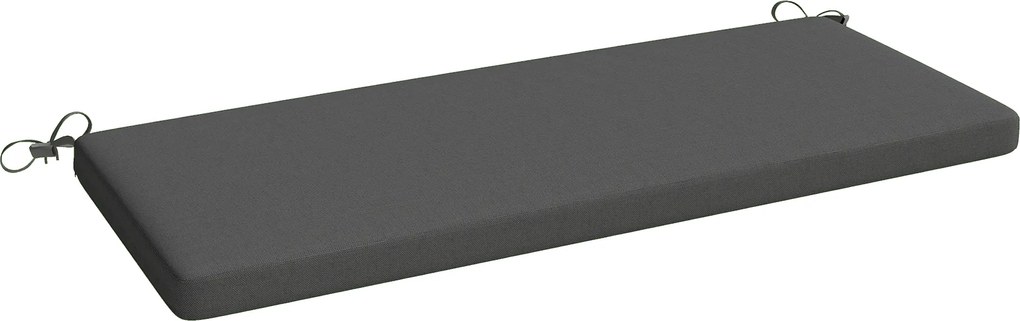 Voděodolný polštář na lavici, venkovní polštář na sezení se snímatelným potahem a upevňovacími popruhy pro zahradu a terasu, 110 x 46 cm, tmavě šedý
