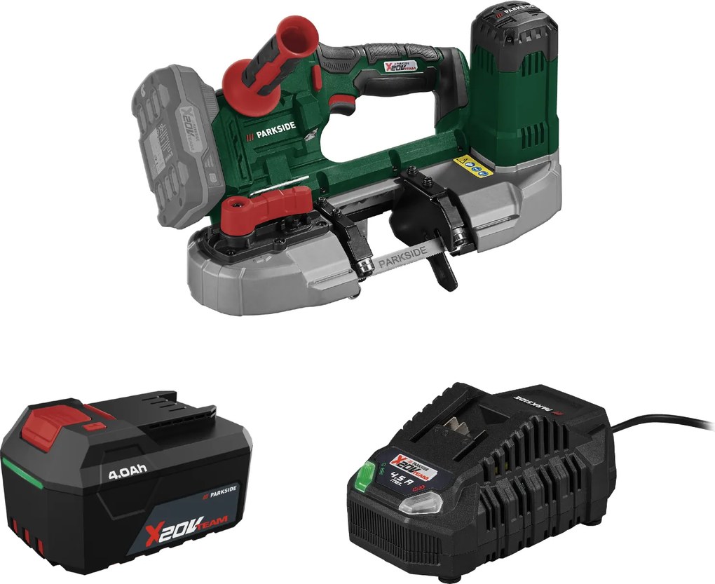 Parkside® Aku pásová pila Pmba 20-Li A1, 4 Ah