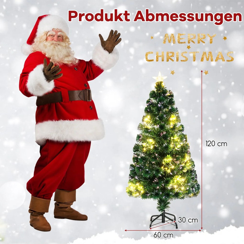Costway 120cm umělý vánoční stromek vyrobený ze sklolaminátu