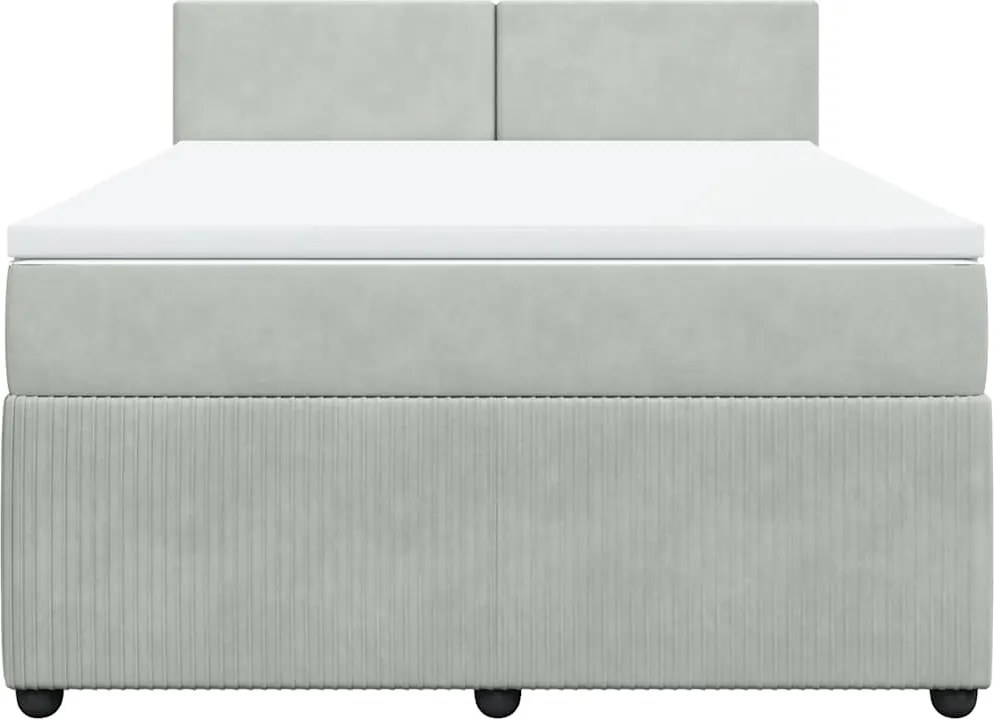 Box spring postel s matrací světle šedá 160x200 cm samet 3287776