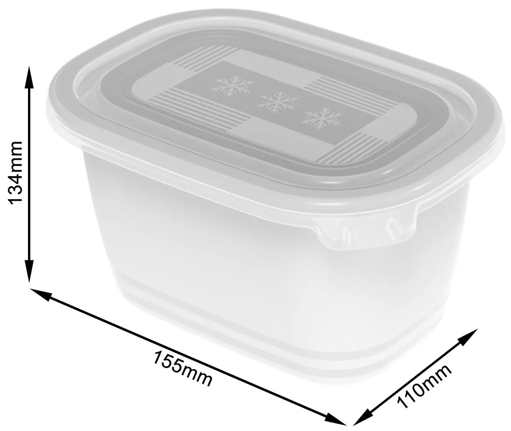 Rotho S - Sada boxů, krabiček, dóz na mražení potravin,  Rotho FREEZE, bílá, sada 4 x 0,75