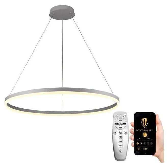 NEDES LED Stmívatelný lustr na lanku LED/55W/230V 3000-6500K + dálkové ovládání ND3443