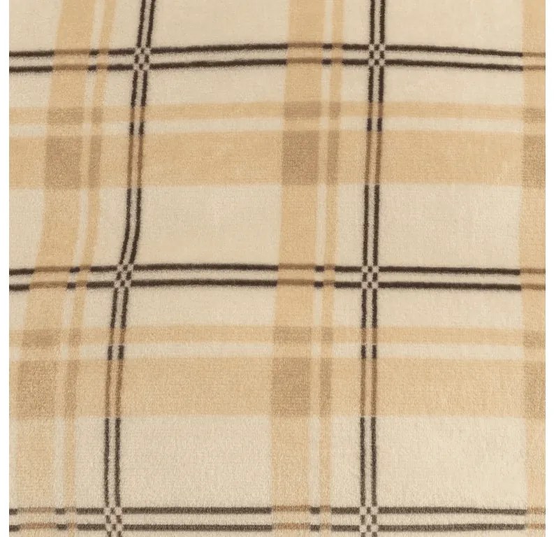 Mikroplyšová deka PLAID, krémová Rozměr: 200 x 220 cm