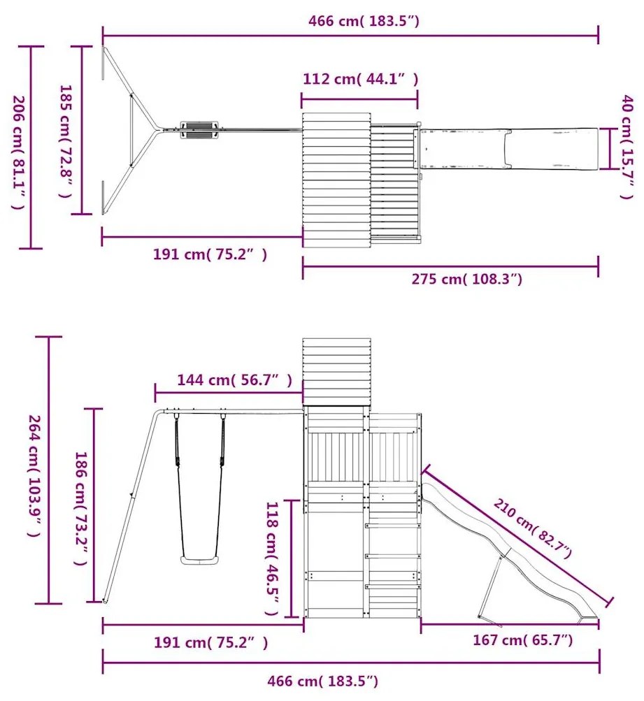 Dětské Hřiště Na Zahradu - Masivní impregnované borové dřevo