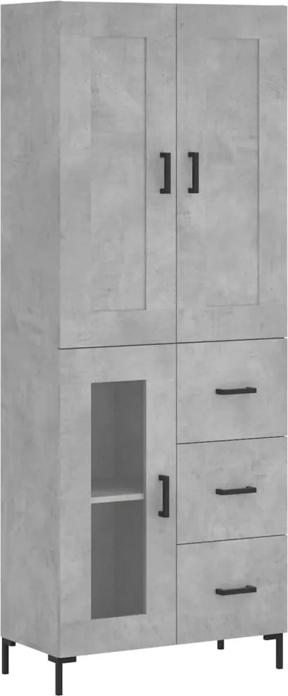 Skříň highboard betonově šedá 69,5x34x180 cm kompozitní dřevo 3199941