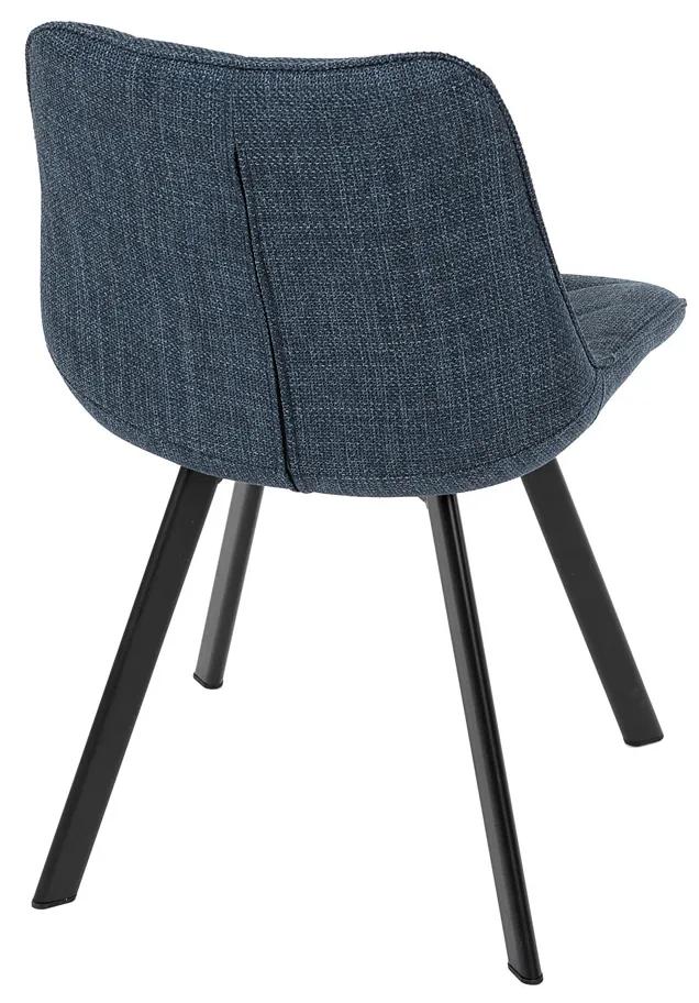 Jídelní židle HC-465 BLUE2 látka modrá, kov černý matný lak
