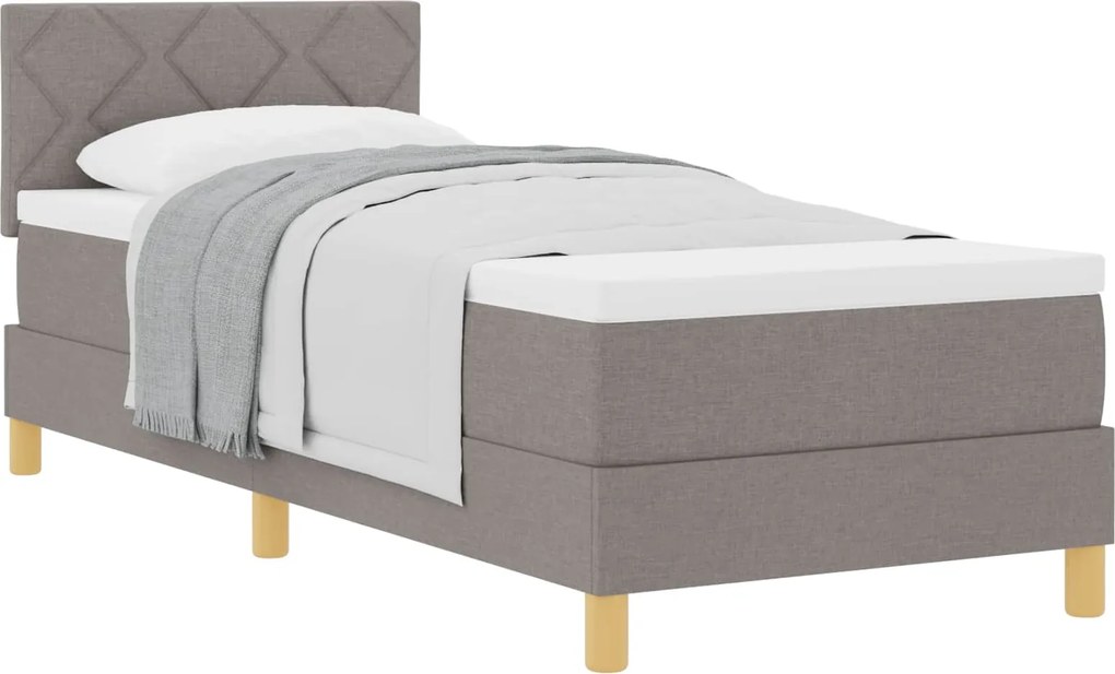 Postel s boxspringem s polštářem Taupe 90 x 190 cm textil 3338962