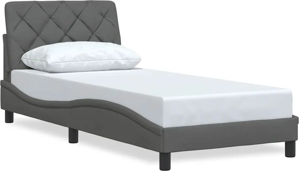 Rám postele bez matrace tmavě šedá 90 x 190 cm textil 3310567