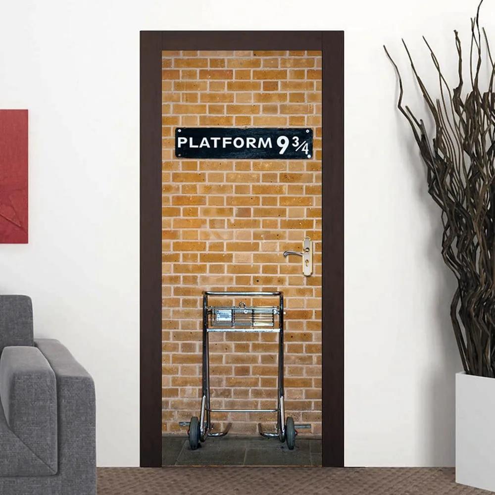 Adhezivní samolepka na dveře Ambiance Harry Potter Platform, 83 x 204 cm