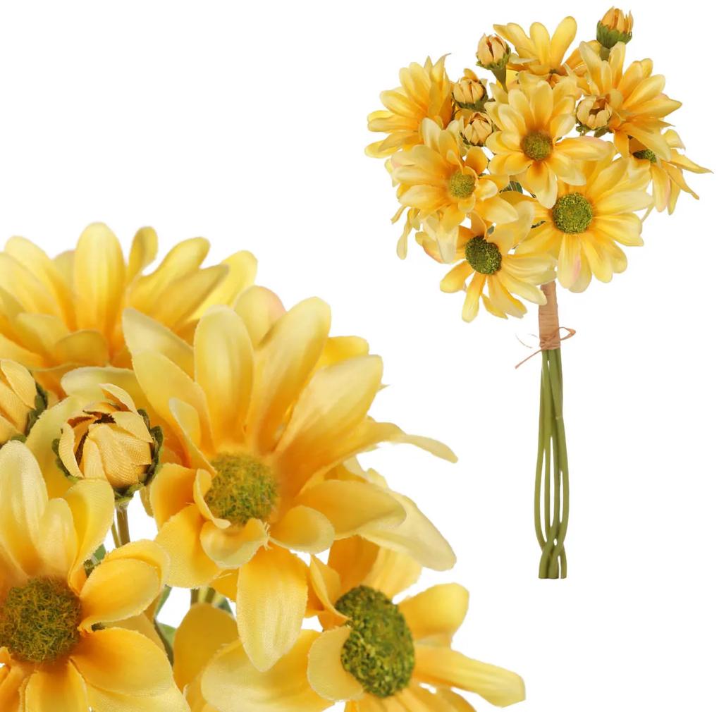 Kopretina, barva žlutá. Květina umělá KT7050 YEL