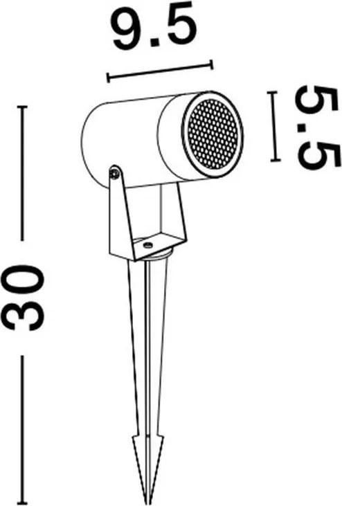 NV 9136183 Venkovní svítidlo s bodcem DESTRY černý hliník a čiré sklo plástvový difuzor proti oslnění GU10 1x10W 220-240V bez žárovky IP54 - NOVA LUCE