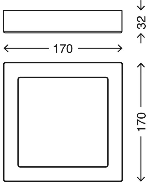 Briloner 7123-014 - LED Stropní svítidlo FIRE LED/12W/230V 3000K 17x17cm