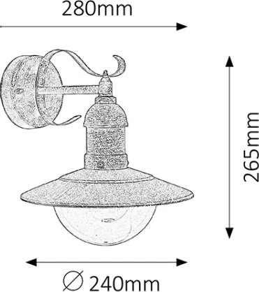 Brilagi - Venkovní nástěnné svítidlo MOLDE 1xE27/60W/230V IP44 bronzová/patina