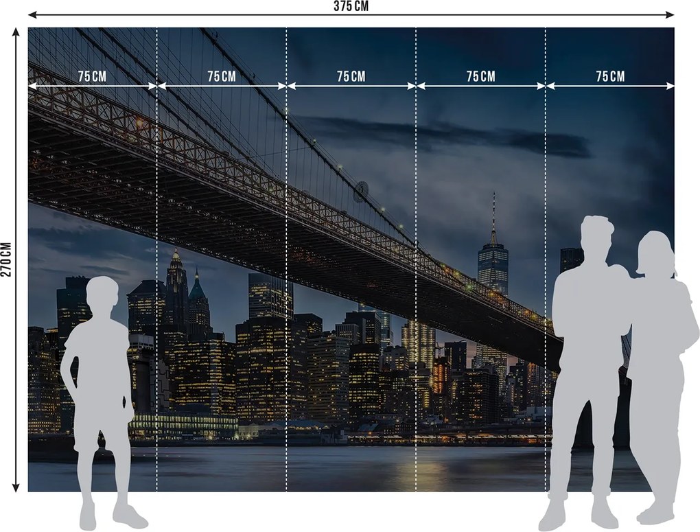 Fototapeta na míru Noční Brooklynský most | Vliesová fototapeta na zed' | DFTNXXL3024