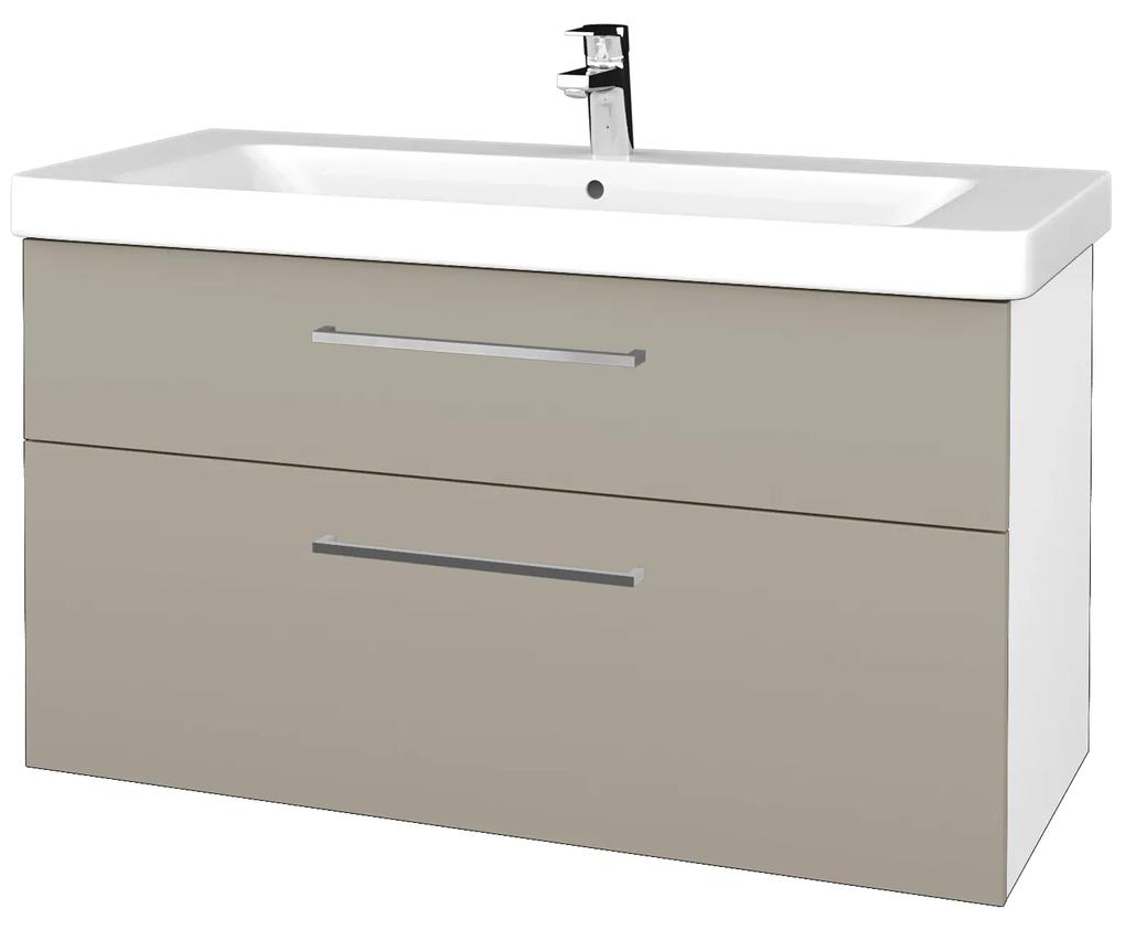 Dřevojas Koupelnová skříň Q MAX SZZ2 105 Varianta: M01 Bílá mat / Úchytka T01 / M01 Bílá mat