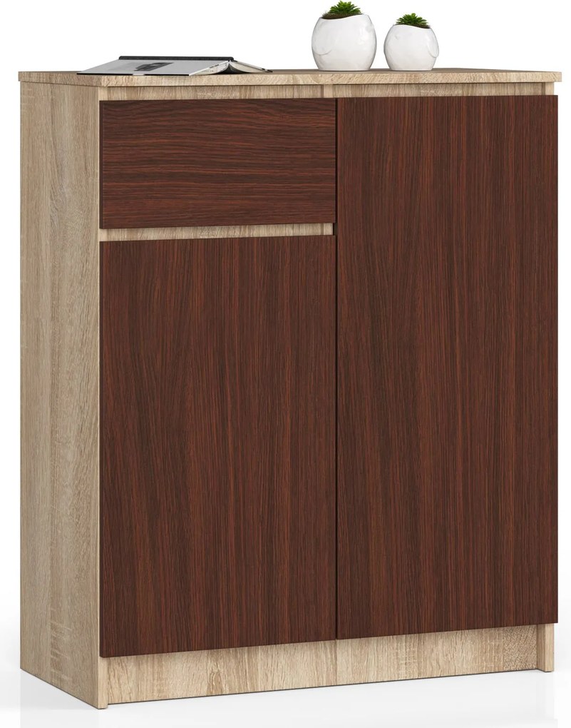 Komoda K80 2D1SZ dub sonoma/wenge