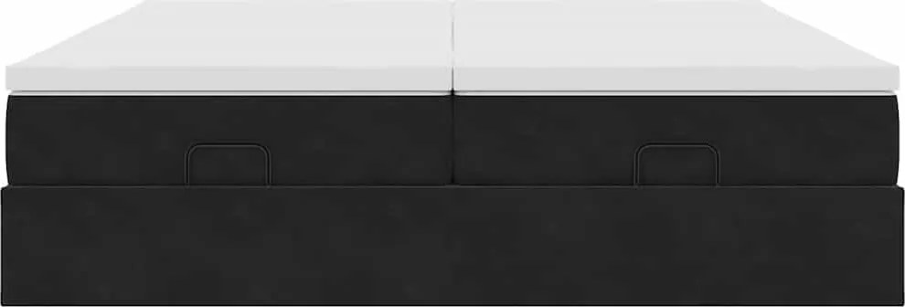 Osmanský rám postele s matracíes černá 180x200cm samet 3311263