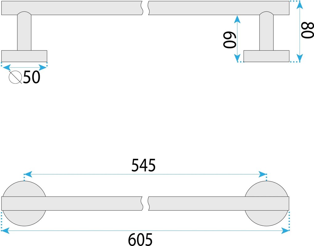 Rea Modern, koupelnový věšák na ručníky 60cm, 6603, měděná matná, REA-98001