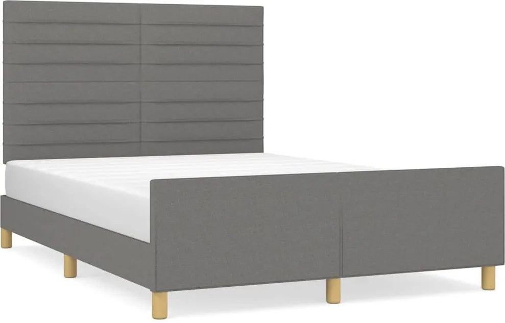 Postel bez matrace tmavě šedá 140 x 200 cm textil 3125139