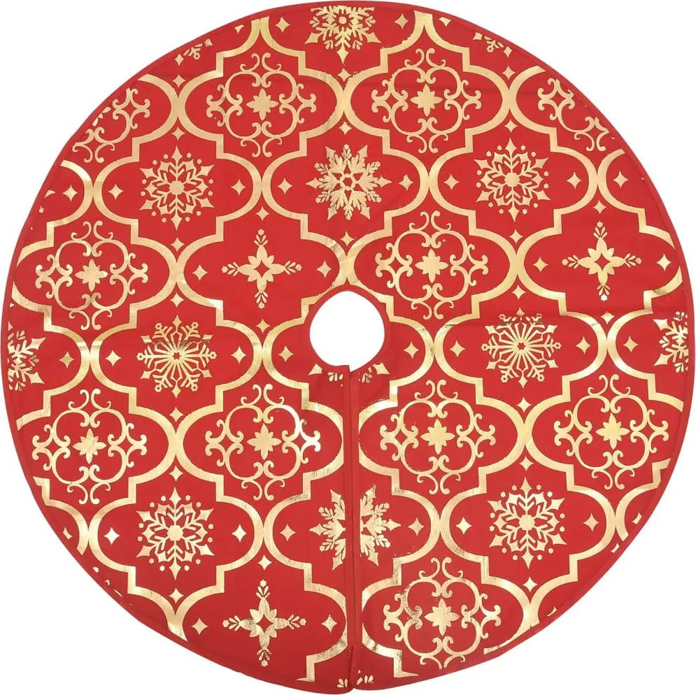 vidaXL Luxusní podložka pod vánoční stromek s punčochou 122 cm [330276] Barva: Červená