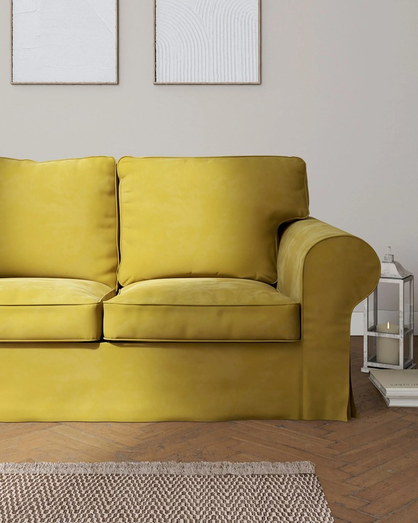 Potah na pohovku IKEA Ektorp 3-místná, nerozkládací barva zelená látka lesklé, sametová