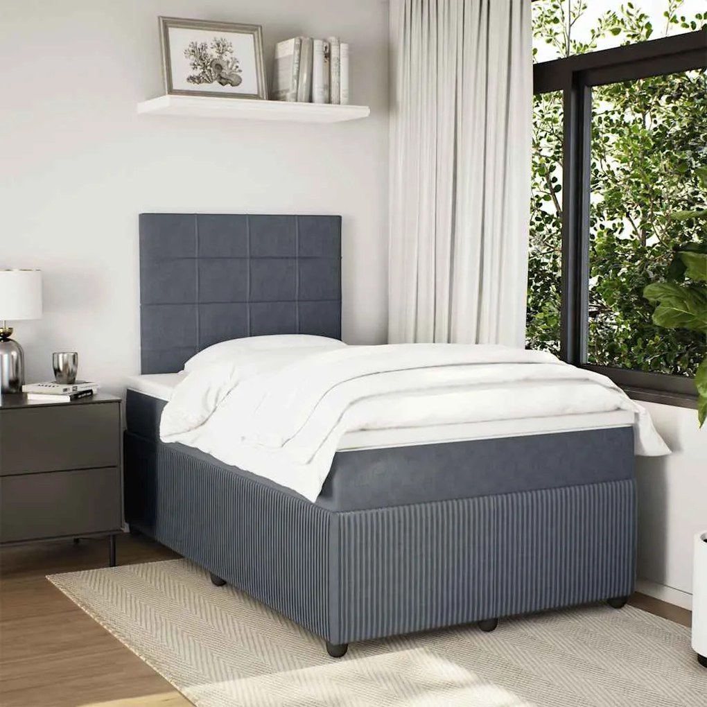 Box spring postel s matrací tmavě šedý 120x190 cm samet 3292287