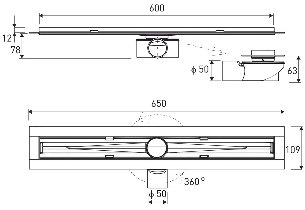 Aplomo Axus KW odtokový žlab Délka žlabu: 60cm