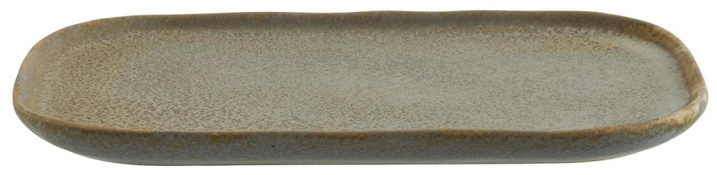 MADAM STOLTZ Keramický talířek Taupe 22,5 cm, béžová barva, šedá barva, keramika