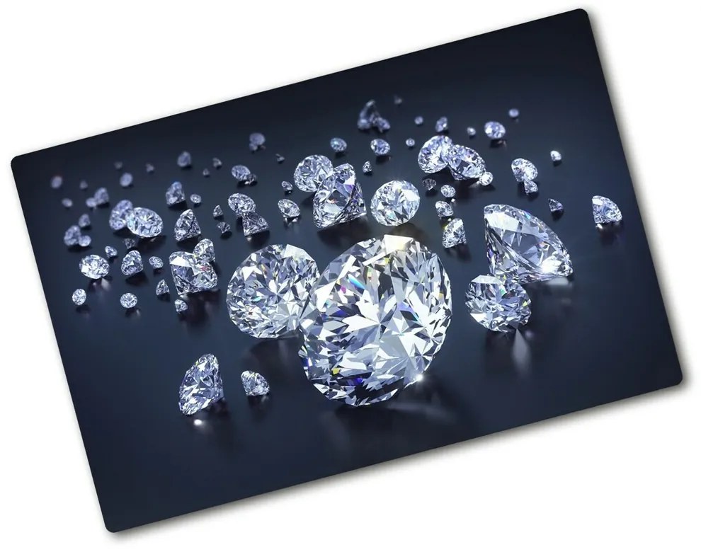 Wallmuralia Kuchyňská deska velká skleněná Diamanty 80x52 cm