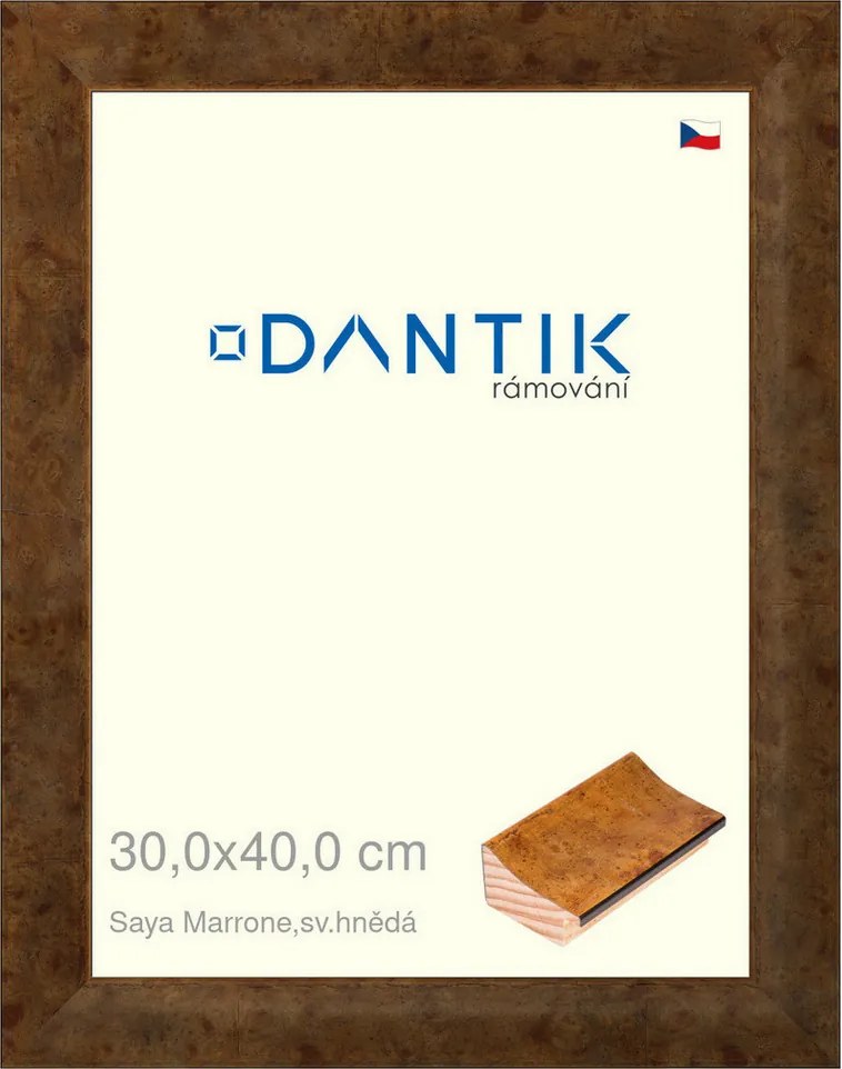 DANTIK rámeček 30x40 | Saya Marrone sv.hnědá (Plexi Čiré)