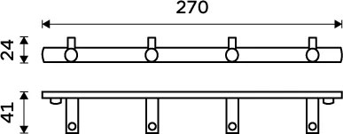Nimco Čtyřháček s jednoduchými háčky BORMO černá - BRC 11104-90
