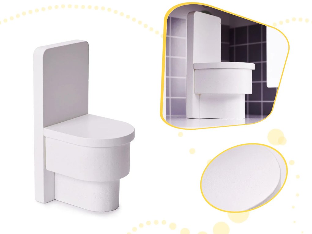 Creative Corner Dřevěný domeček pro panenky + nábytek 70cm šedý