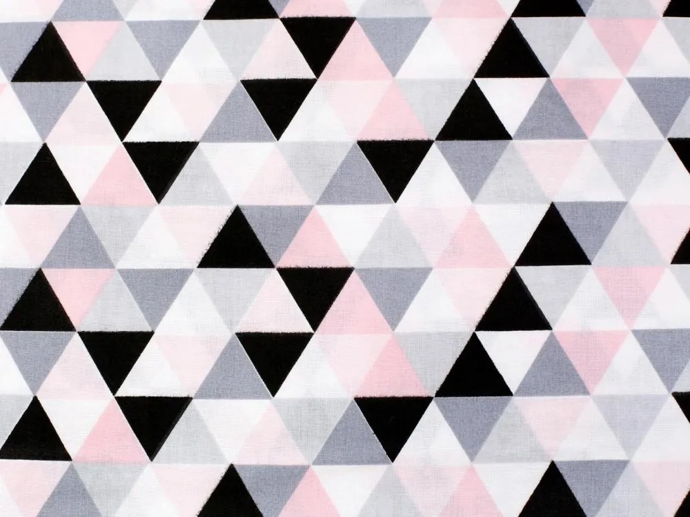 Biante Bavlněný povlak na polštář Sandra SA-110 Růžovo-černo-šedé trojúhelníčky 45 x 45 cm