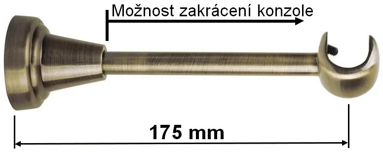 GARNÝŽE-HEBR Garnýž Capri mosaz jednoduchá 100 cm