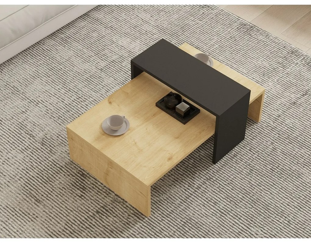 Konferenční stolek Glow Anthracite and Sapphire Oak