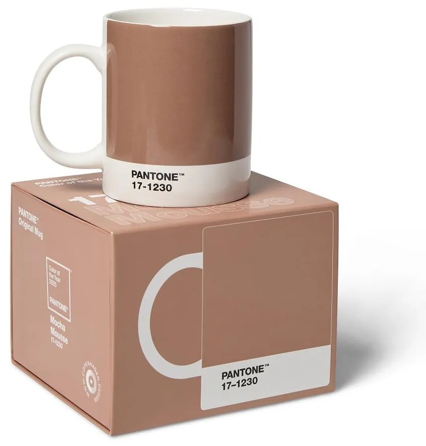 Světle hnědý porcelánový hrnek 375 ml Mocha Mousse 17-1230 – Pantone